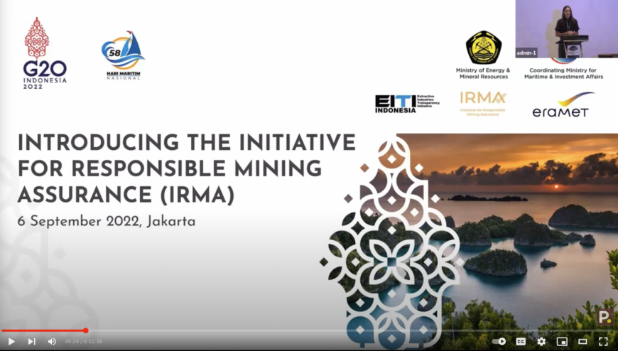 Engaging Indonesia - IRMA - The Initiative for Responsible Mining Assurance